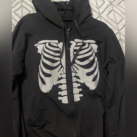 Jackets & Coats | Glitter Skeleton Zip Up | Poshmark